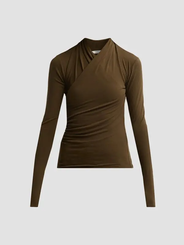 Vince Ruched Long-sleeve Top - Cypress