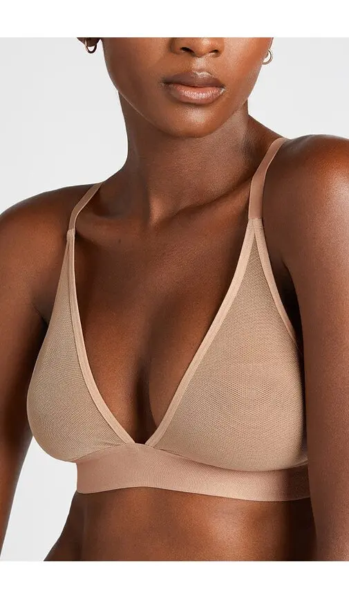 NEGATIVE UNDERWEAR Sieve Triangle Bra In Beige - Buff