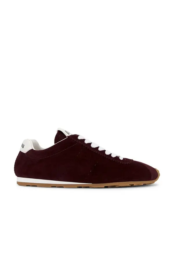 Miu Miu Plume Nylon Scamosciato Sneaker - Bordeaux