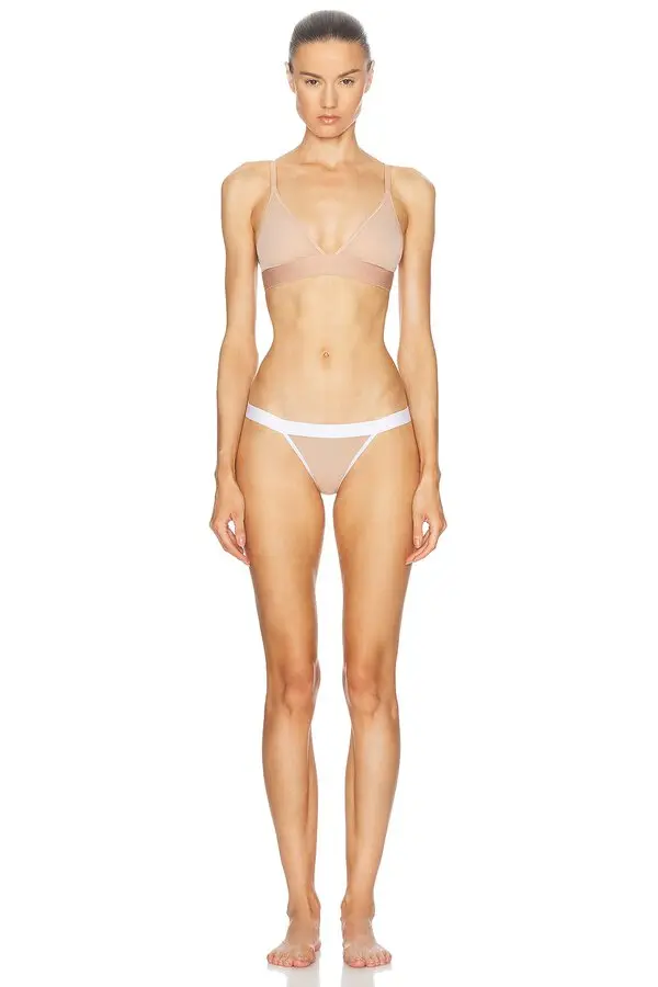 NEGATIVE UNDERWEAR Sieve Triangle Bra In Beige - Buff