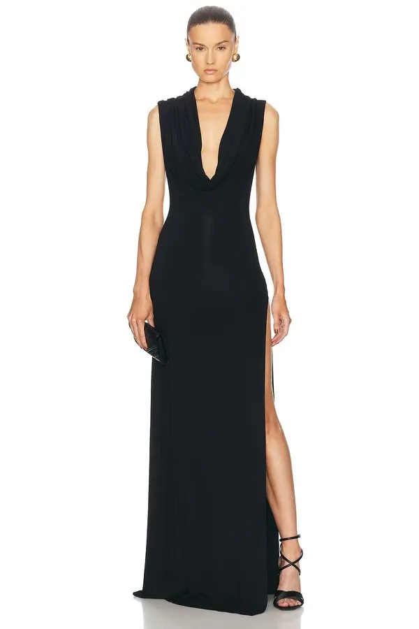 SID NEIGUM Back Cutout Cowl Dress