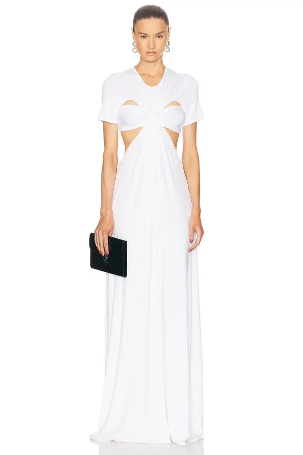 SID NEIGUM Floor Length Knot Dress - White