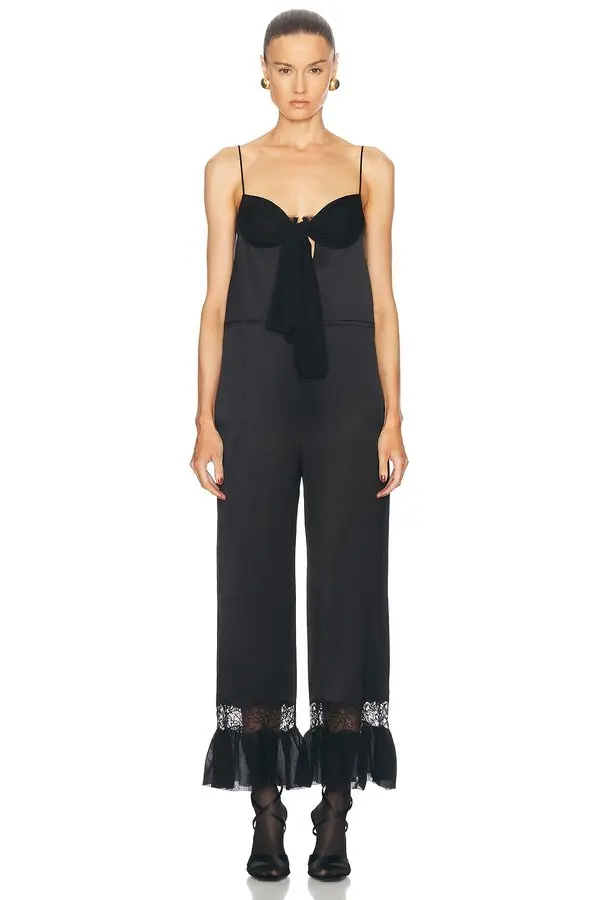 Saint Laurent Flare Leg Jumpsuit - Noir