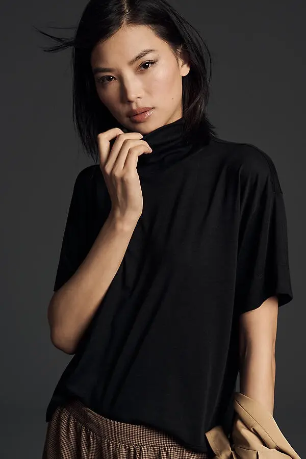 NATION LOS ANGELES Fable Turtleneck Top - Black