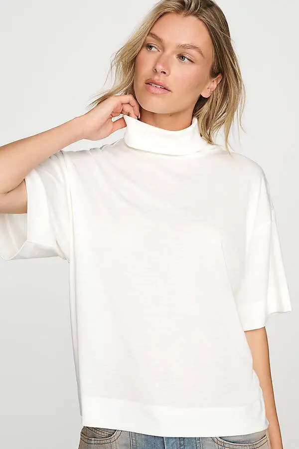 NATION LOS ANGELES Fable Turtleneck Top - Ivory