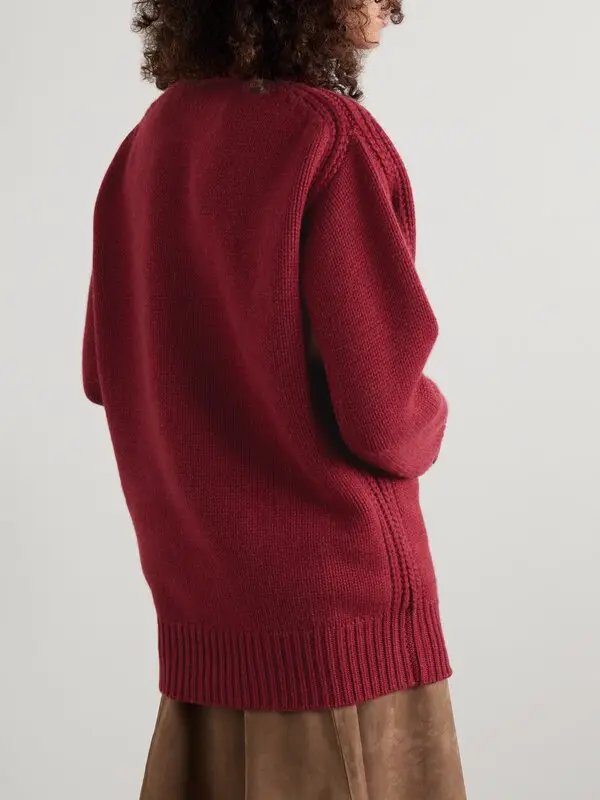 Sasuphi Convertible Oversized Cutout Ribbed Cashmere Turtleneck Mini Dress