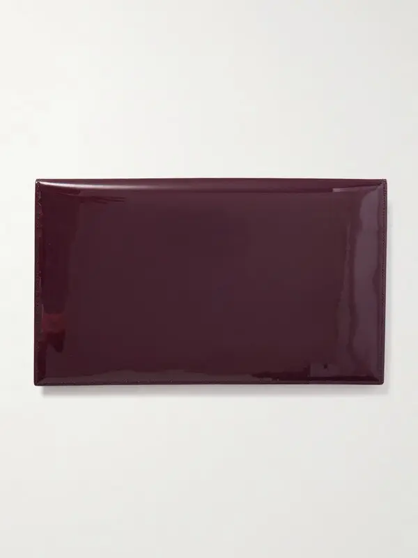 Saint Laurent Uptown Patent-leather Pouch - Burgundy