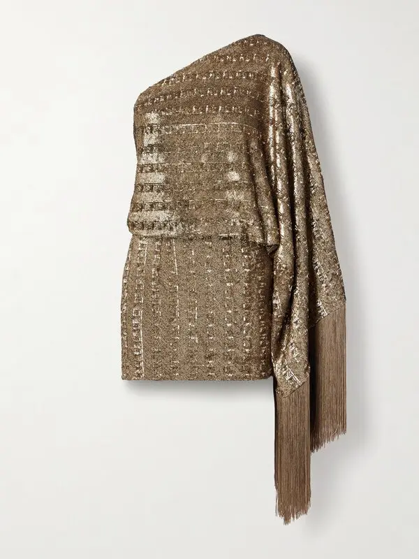 TALLER MARMO Eternity One-sleeve Sequined Mini Dress