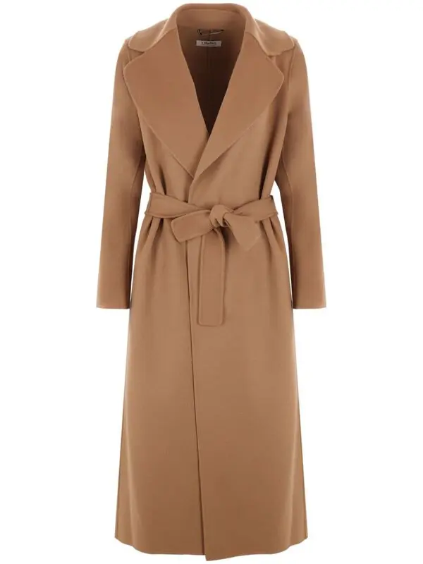 Max Mara Poldo Wool Wrap Coat - Brown