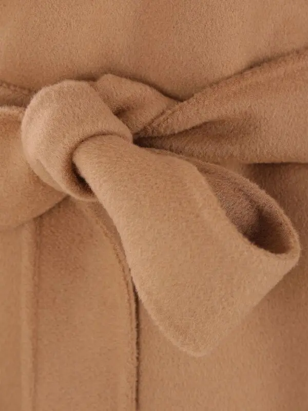 Max Mara Poldo Wool Wrap Coat - Brown