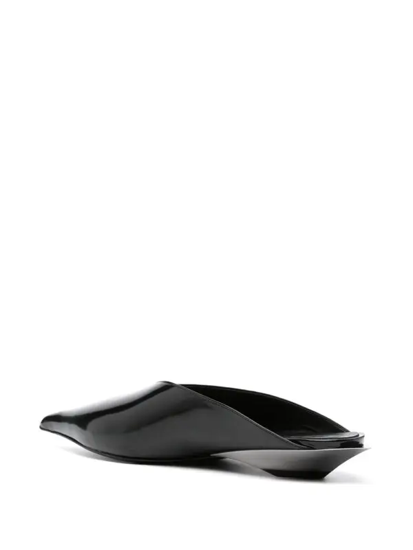 MUGLER Patent Leather Fang Flat Mules