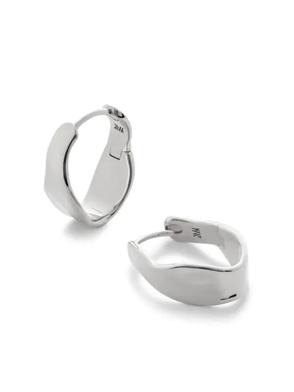 Monica Vinader Medium The Wave Hoop Earrings - Silver