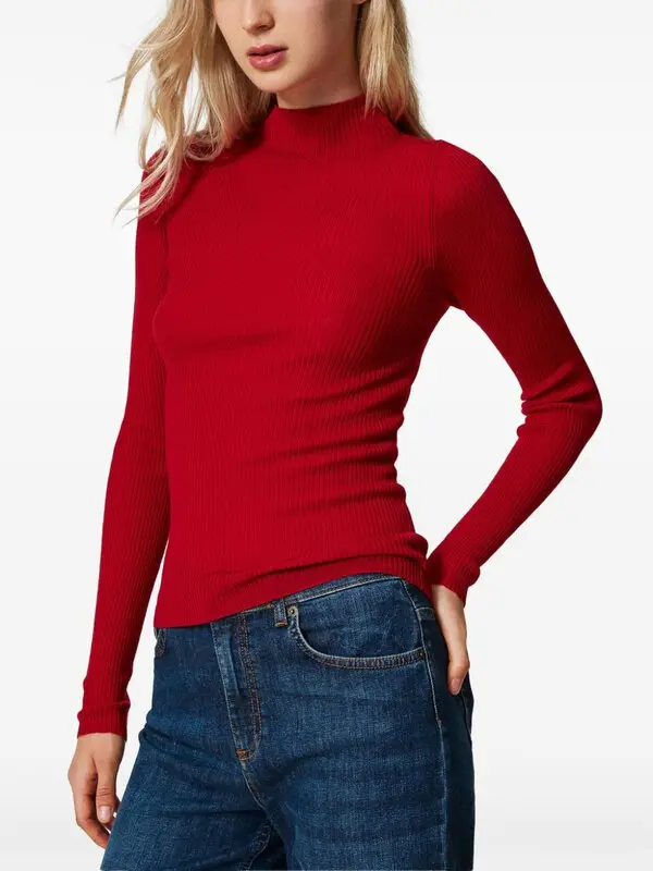TWINSET High-neck Seamless Sweater - Red