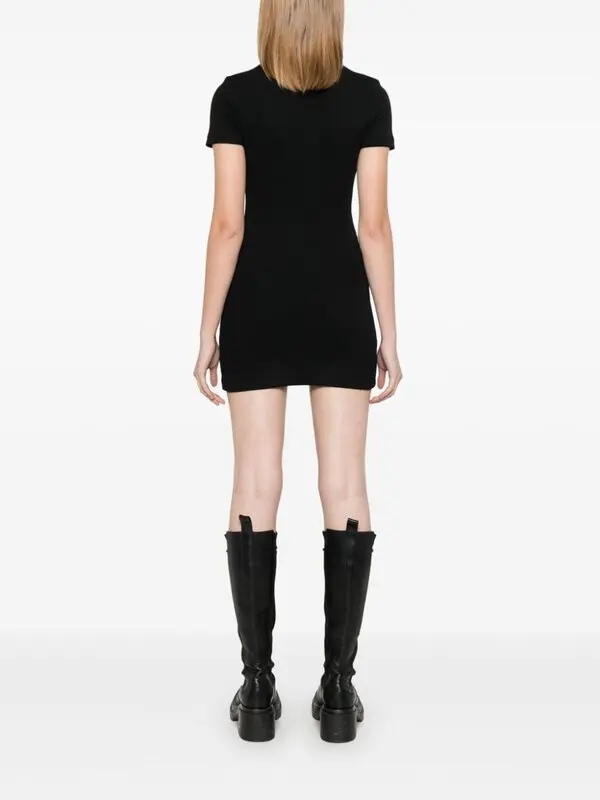 Gcds Logo-embroidered Mini Dress - Black