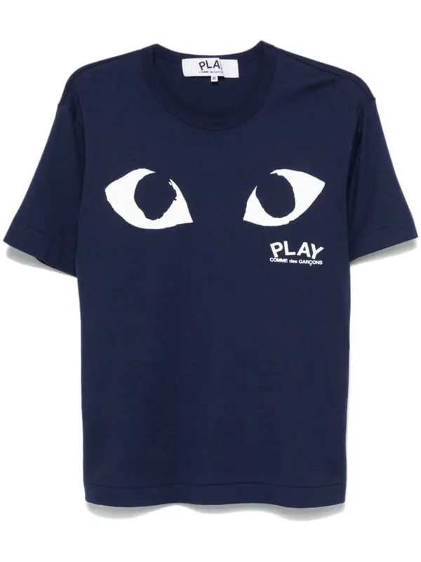 Play Comme Des Garcon Logo-print T-shirt - Blue