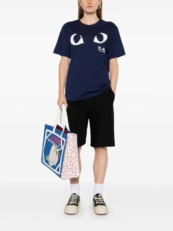 Play Comme Des Garcon Logo-print T-shirt - Blue