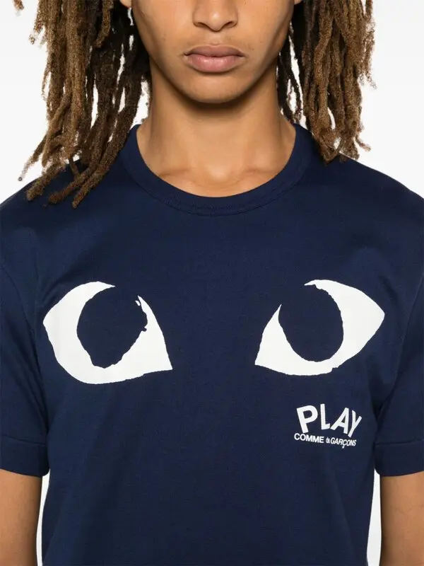 Play Comme Des Garcon Logo-print T-shirt - Blue