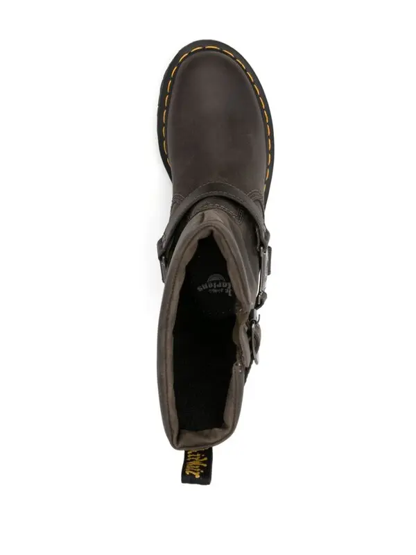Dr. Martens Anistone Leather Biker Boots - Grey
