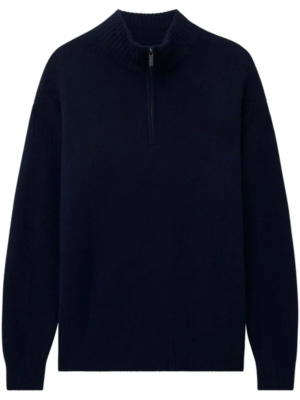 Pringle Of Scotland Zip Cashmere Jumper - Blue