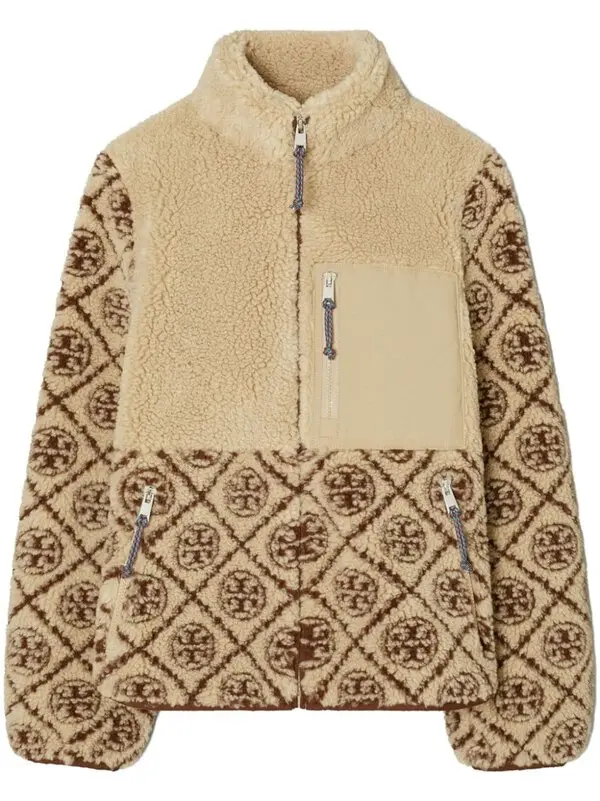 Tory Burch T Monogram Fleece Jacket