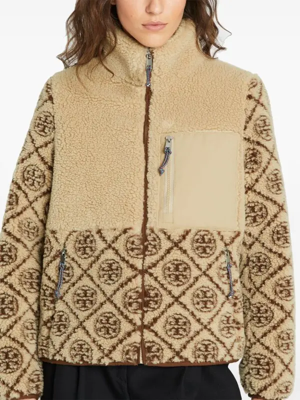 Tory Burch T Monogram Fleece Jacket
