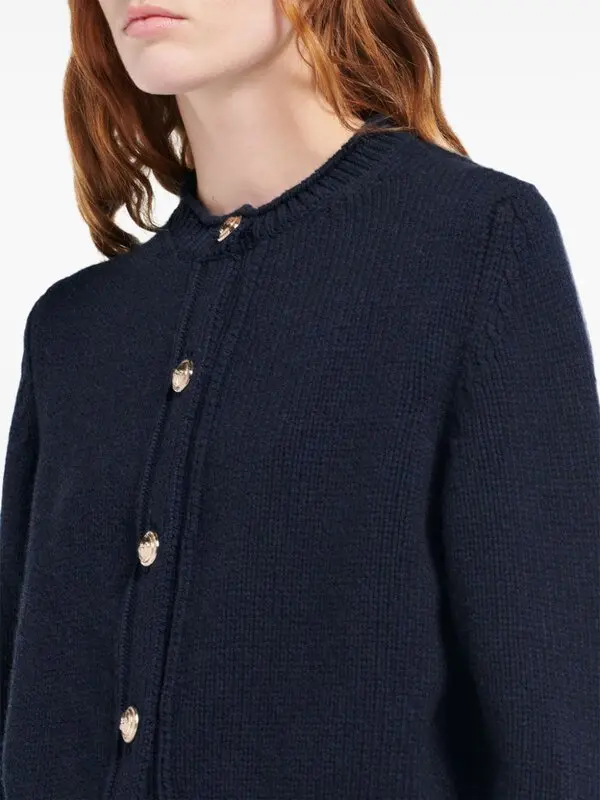 BARRIE Chunky Cashmere Cardigan - Blue