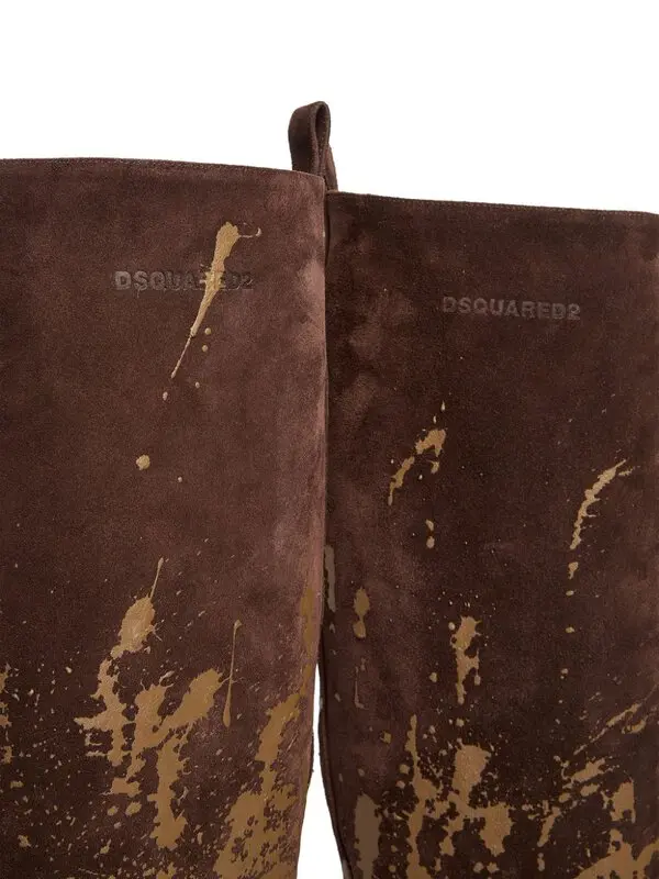 Dsquared2 120mm Painterly-print Leather Boots