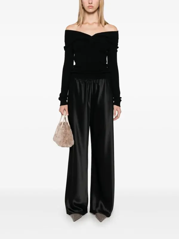 Almada Label Bias Satin Trousers