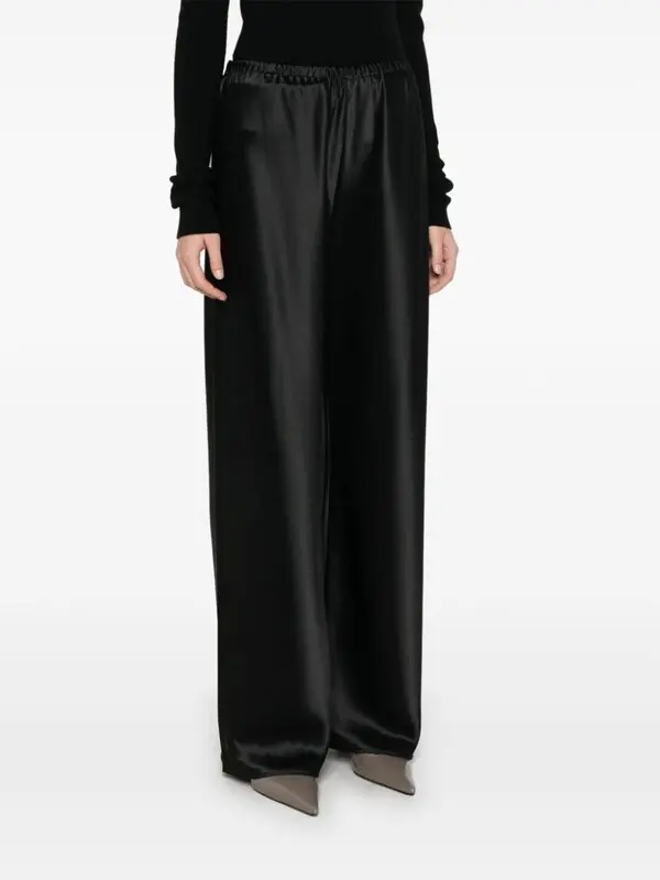 Almada Label Bias Satin Trousers