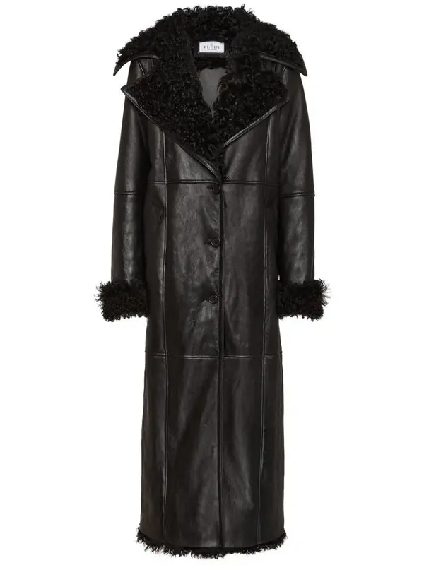 Philipp Plein Skull & Bones Shearling Coat