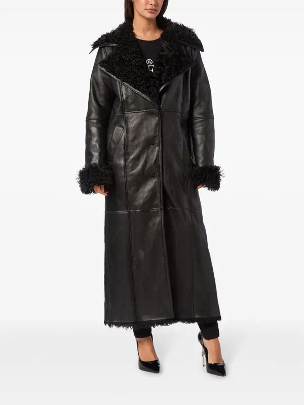 Philipp Plein Skull & Bones Shearling Coat