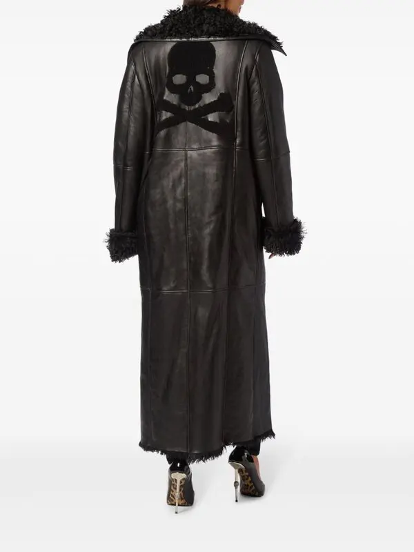 Philipp Plein Skull & Bones Shearling Coat