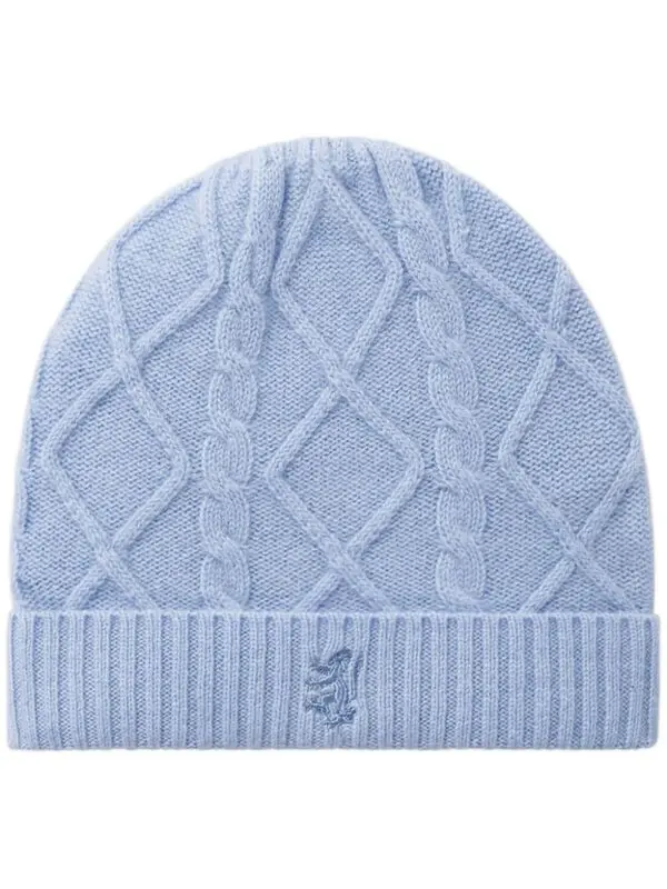 Pringle Of Scotland Cable-knit Cashmere Beanie - Blue