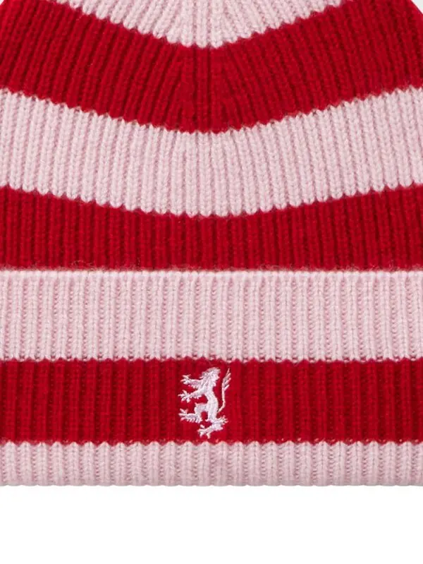 Pringle Of Scotland Striped Cashmere Beanie - Pink