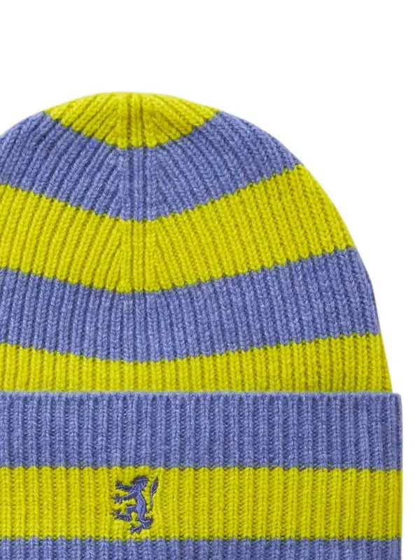 Pringle Of Scotland Striped Cashmere Beanie - Blue