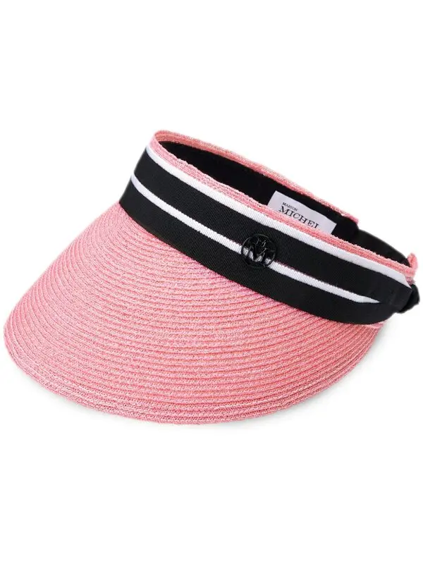 MAISON MICHEL Patty Straw Visor - Pink