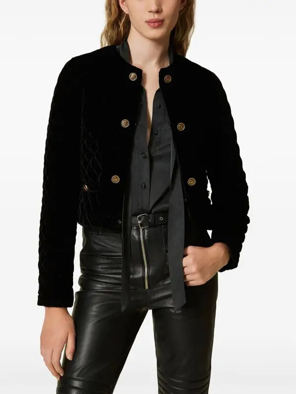 TWINSET Velvet Cropped Jacket