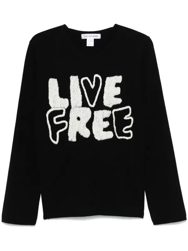 Comme Des Garçons Embroidered Sweater - Black