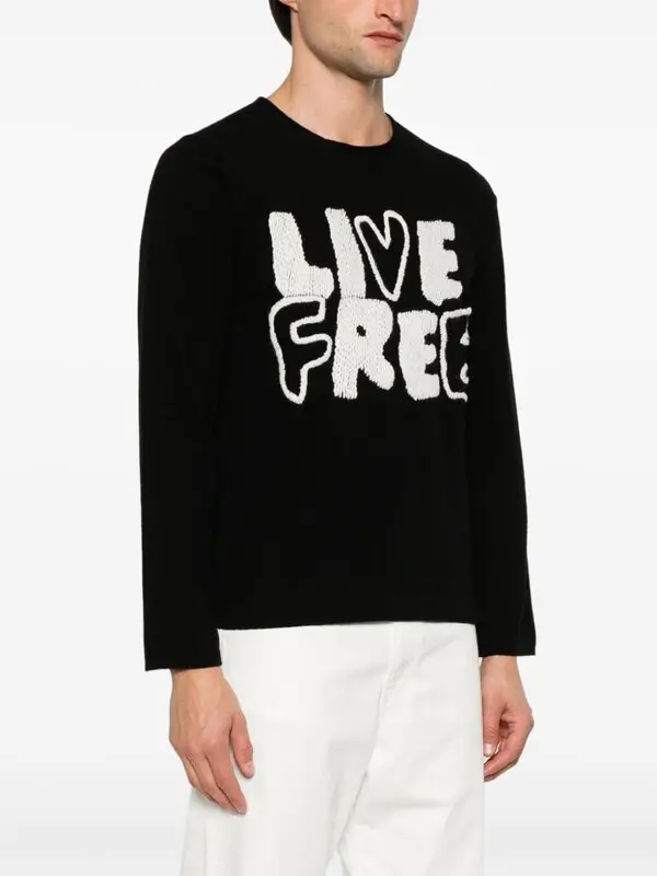 Comme Des Garçons Embroidered Sweater - Black