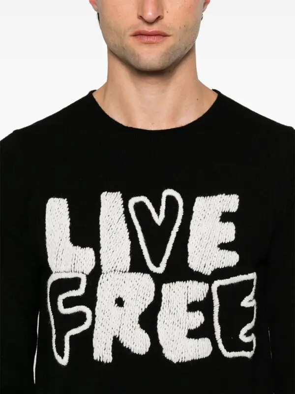 Comme Des Garçons Embroidered Sweater - Black