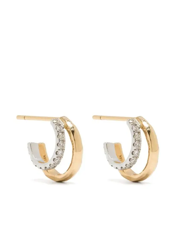 OCTAVIA ELIZABETH 18kt Diamond Half Hoop Earrings - Gold