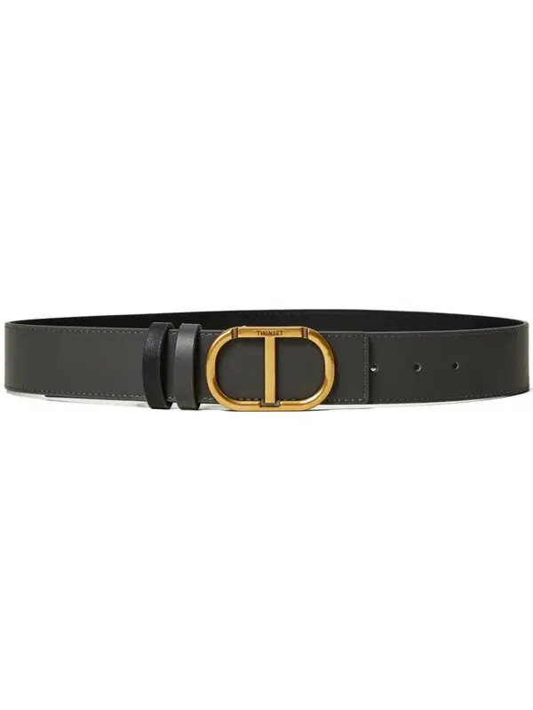 TWINSET Reversible Leather Belt - Grey