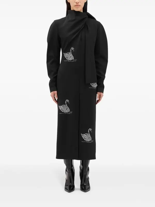 MSGM Rhinestone-embellished Maxi Dress