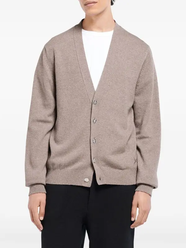 BARRIE Logo-appliqué Cashmere Cardigan - Neutrals