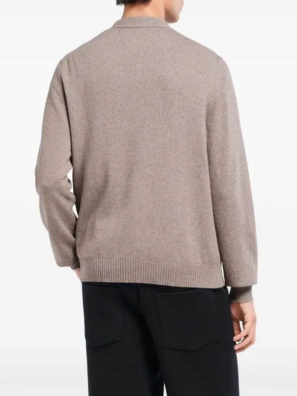 BARRIE Logo-appliqué Cashmere Cardigan - Neutrals