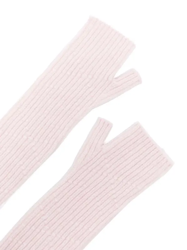 BARRIE Cashmere Fingerless Gloves - Pink