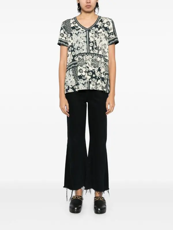 Johnny Was Janie Favorite Short Sleeve Tee - Neutrals