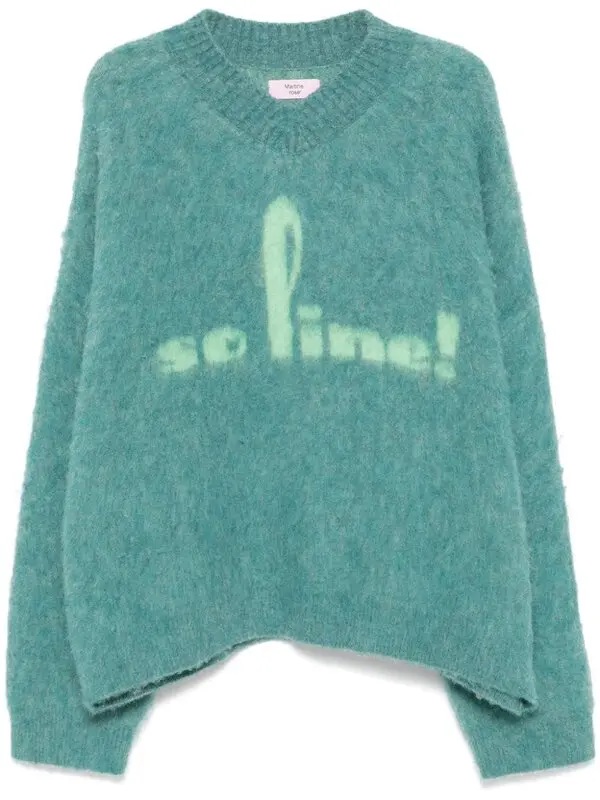Martine Rose Brushed V-neck Sweater - Blue