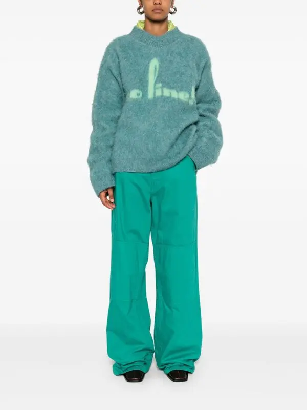 Martine Rose Brushed V-neck Sweater - Blue