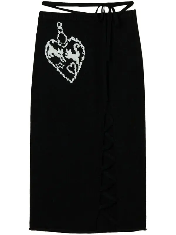 TWINSET Jacquard Knit Midi Skirt